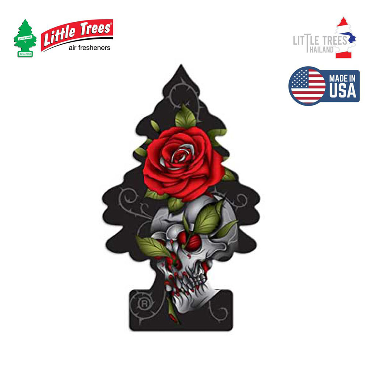 [ของแท้จากอเมริกา] Little Trees แผ่นน้ำหอมปรับอากาศ กลิ่น Rose Thorn ...