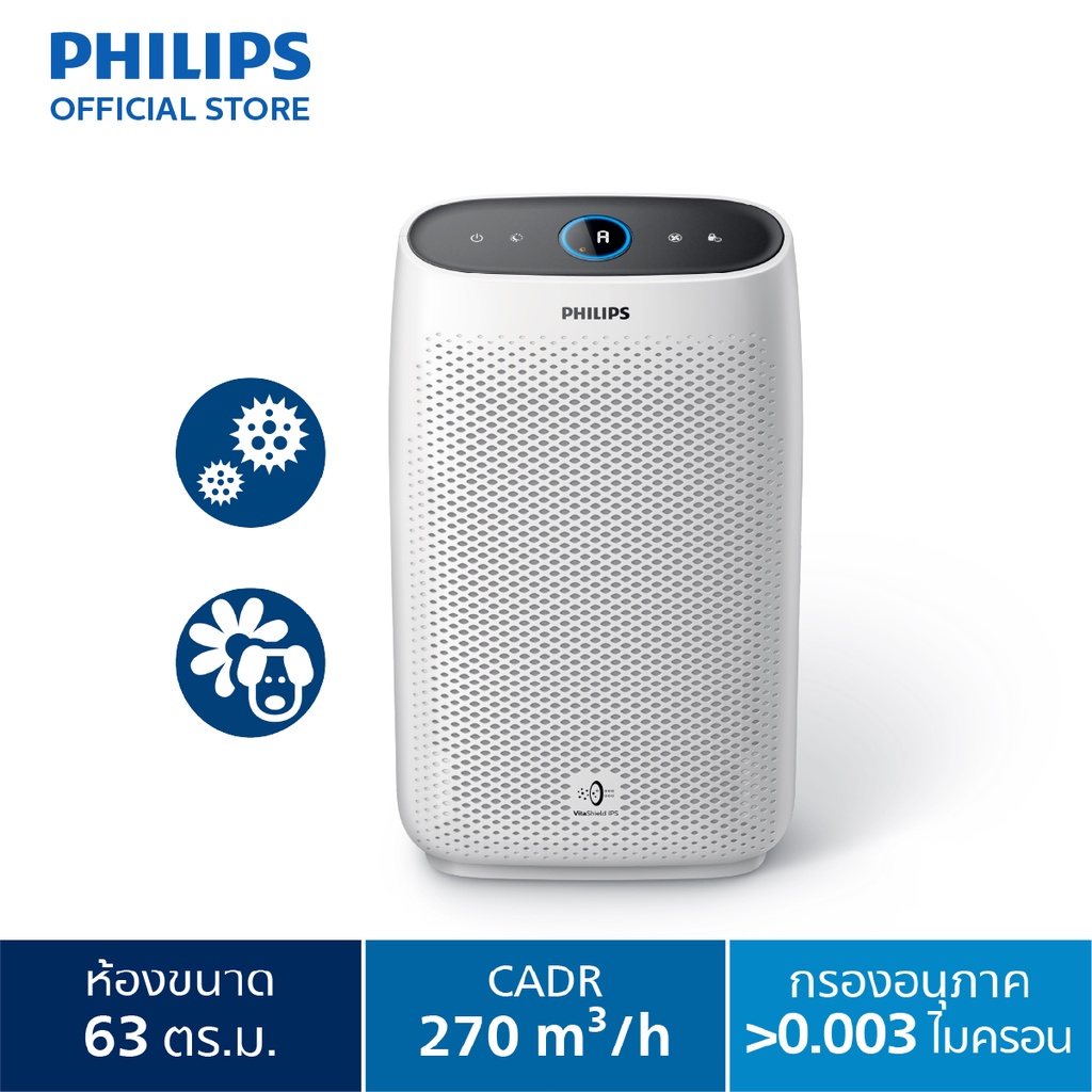 Philips เครื่องฟอกอากาศ ระบบ Vitashield IPS สำหรับห้องขนาด 63 ตร.ม. (มี ...