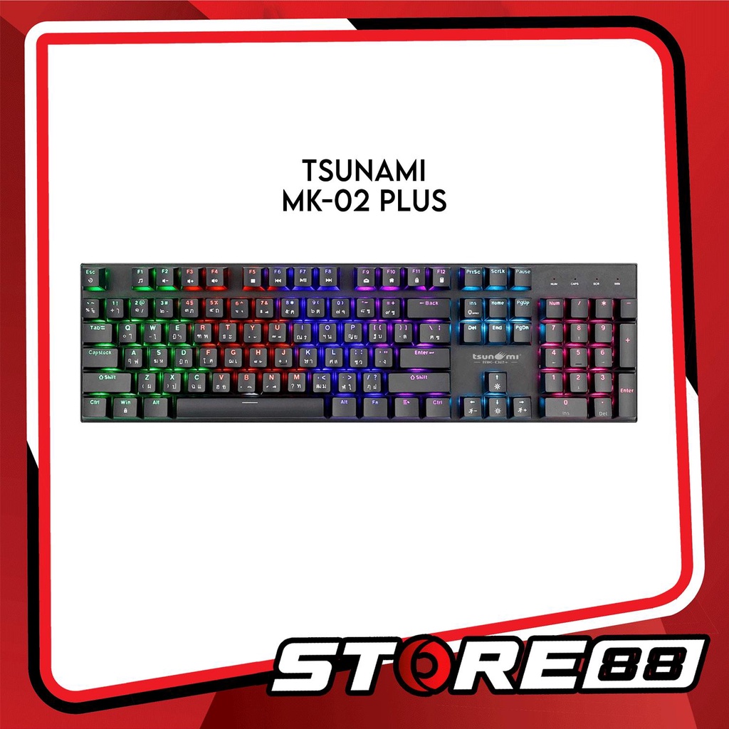 คีย์บอร์ดเกมมิ่ง Tsunami MK-02 Plus Pro 104Keys Mechanical Gaming ...