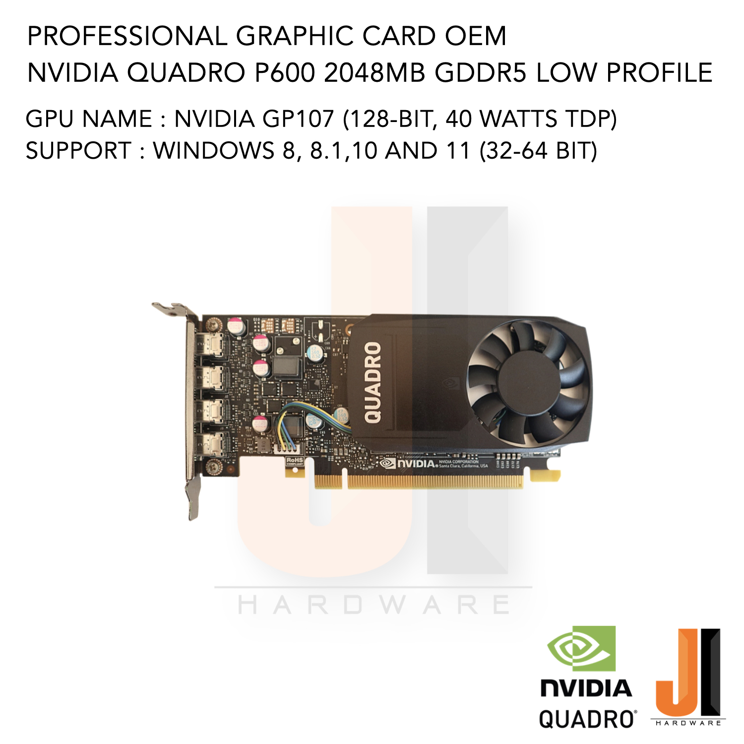 Professional graphic card Nvidia Quadro P600 2048MB 128-Bit GDDR5 OEM ...