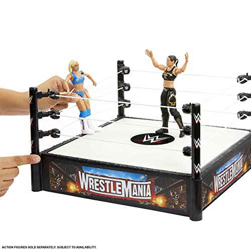 WWE Superstar Ring, 14 inches with Spring-Loaded Mat, 4 Event Apron ...