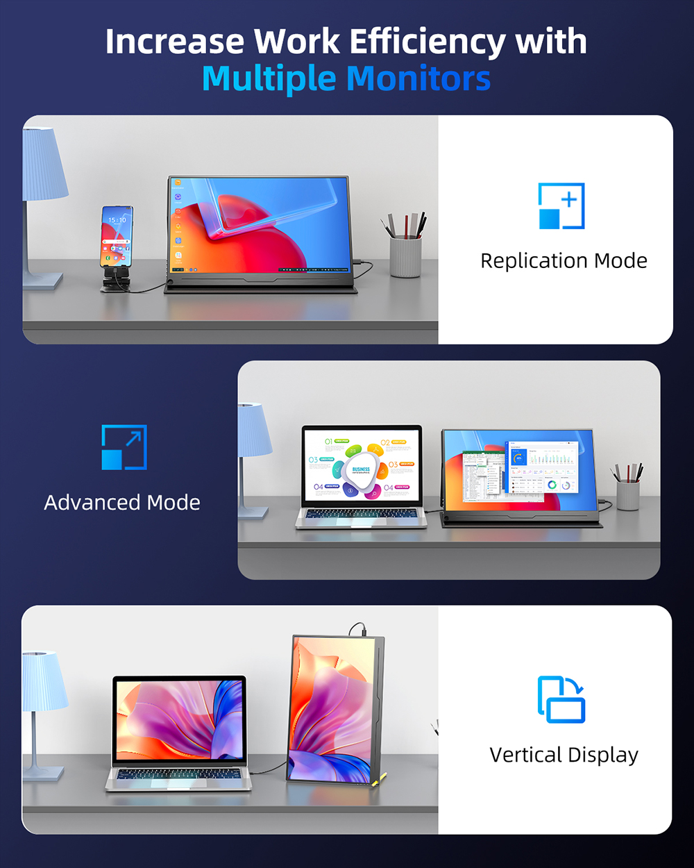 UPERFECT Local delivery 2K Computer monitor 16 inch Portable Monitor ...