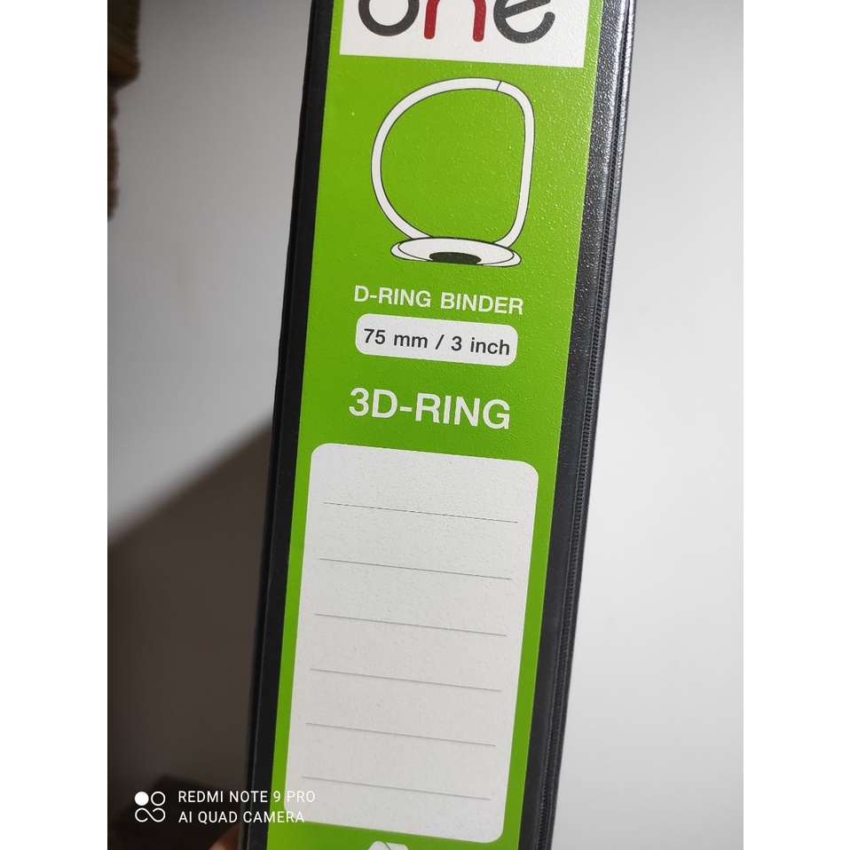 3 Rings Binder A4 3 Inch Spine Black Comes with 3 D-ring steel clips ...