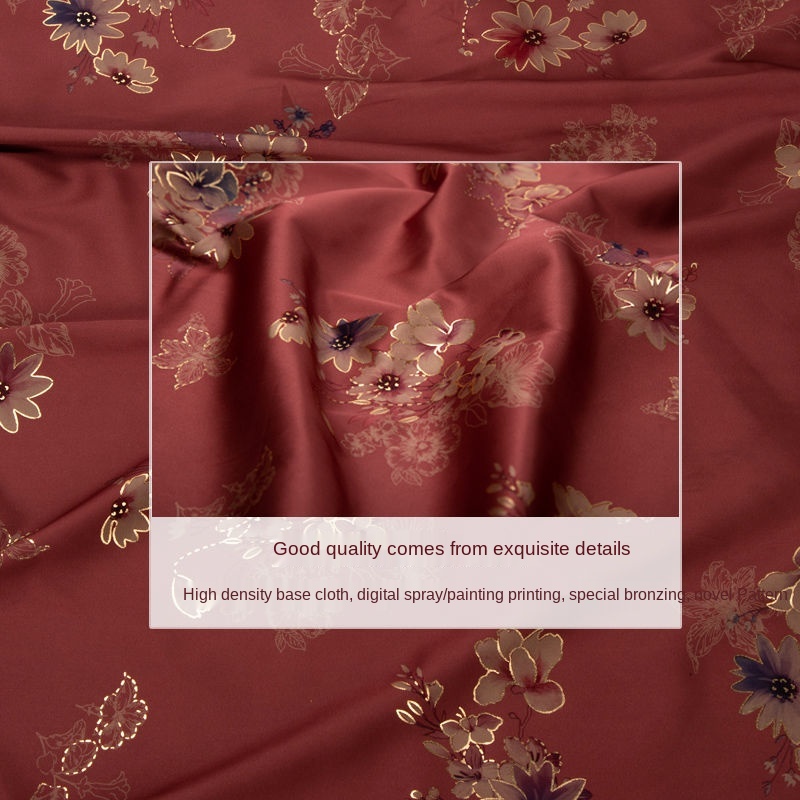 Printed copy of gambiered Canton gauze cloth high-grade suit cheongsam ...