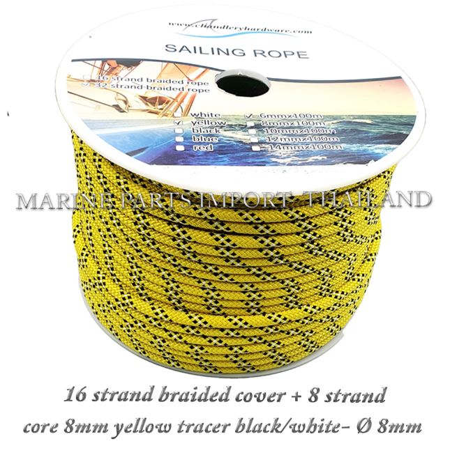 Rope Polyester boatmarine sailboat line 16 strand braided cover 8 ...