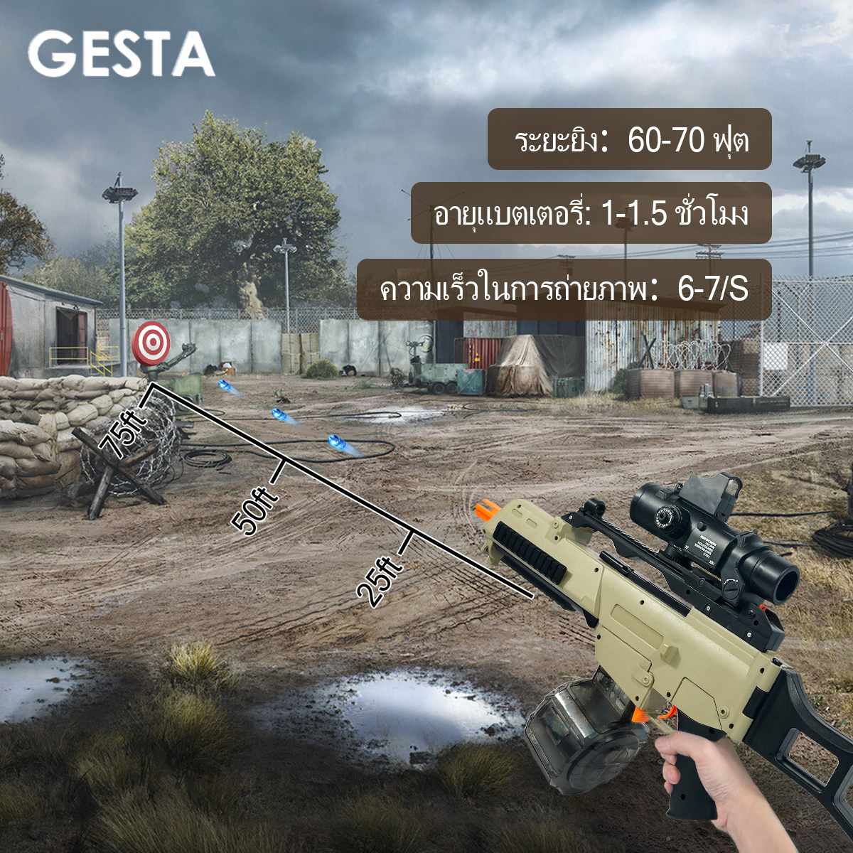 พร้อมส่ง ใหม่ล่าสุด G36 ปืนเจลไฟฟ้า 8เด็ก ปืนของเล่น อัตโนมัติ ยิงต่อเนื่อง การถ่ายภาพระยะไกล ...