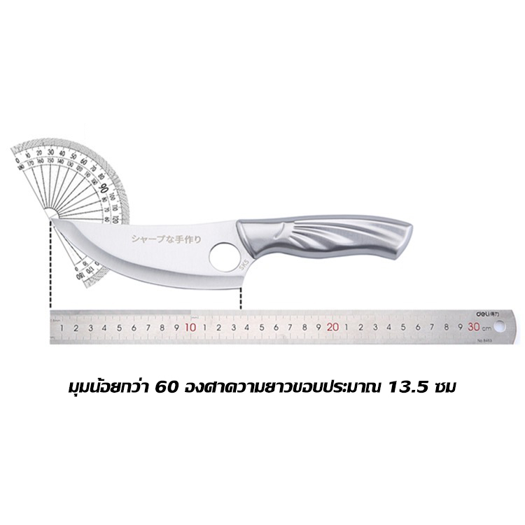 HEFENG มีดญี่ปุ่น มีดเลาะกระดูก มีดแล่ แบบมีรูควง ปลอกหนังอย่างดี อเนกประสงค์ พร้อมซองหนัง ด้าม ...