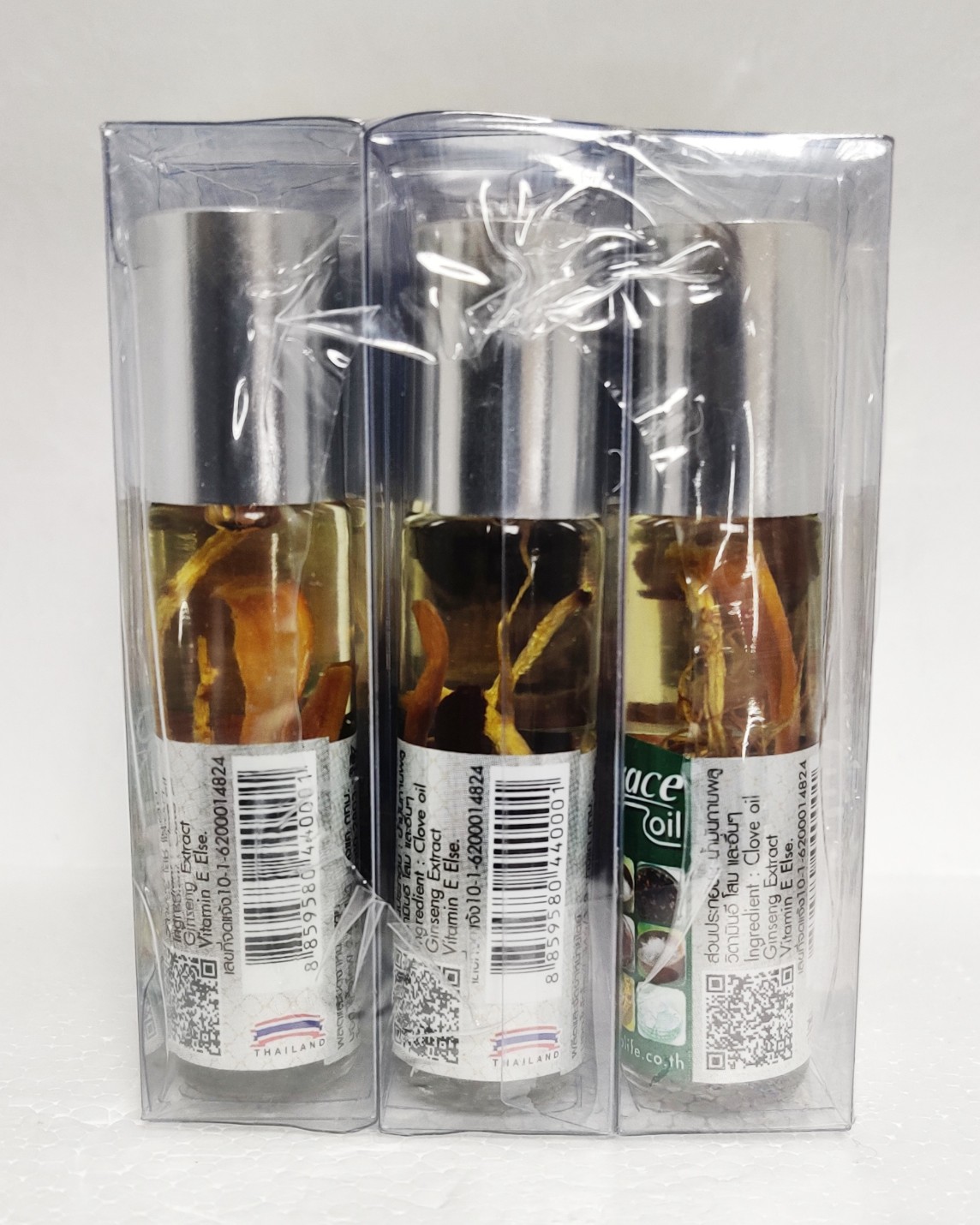 (จำนวน 12 ขวด) Grace Oil เกรซ ออยล์ ฝาสีเงิน ยาหม่องน้ำสมุนไพรรากโสม ...