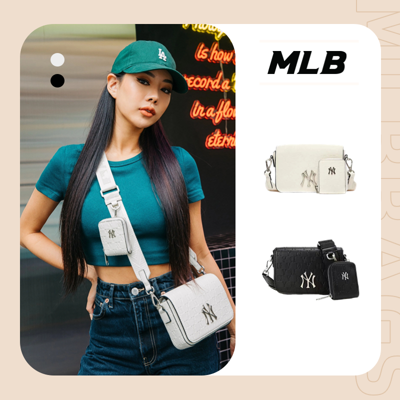 MLB Men and women couple crossbody bag mini bag retro old flower sports ...