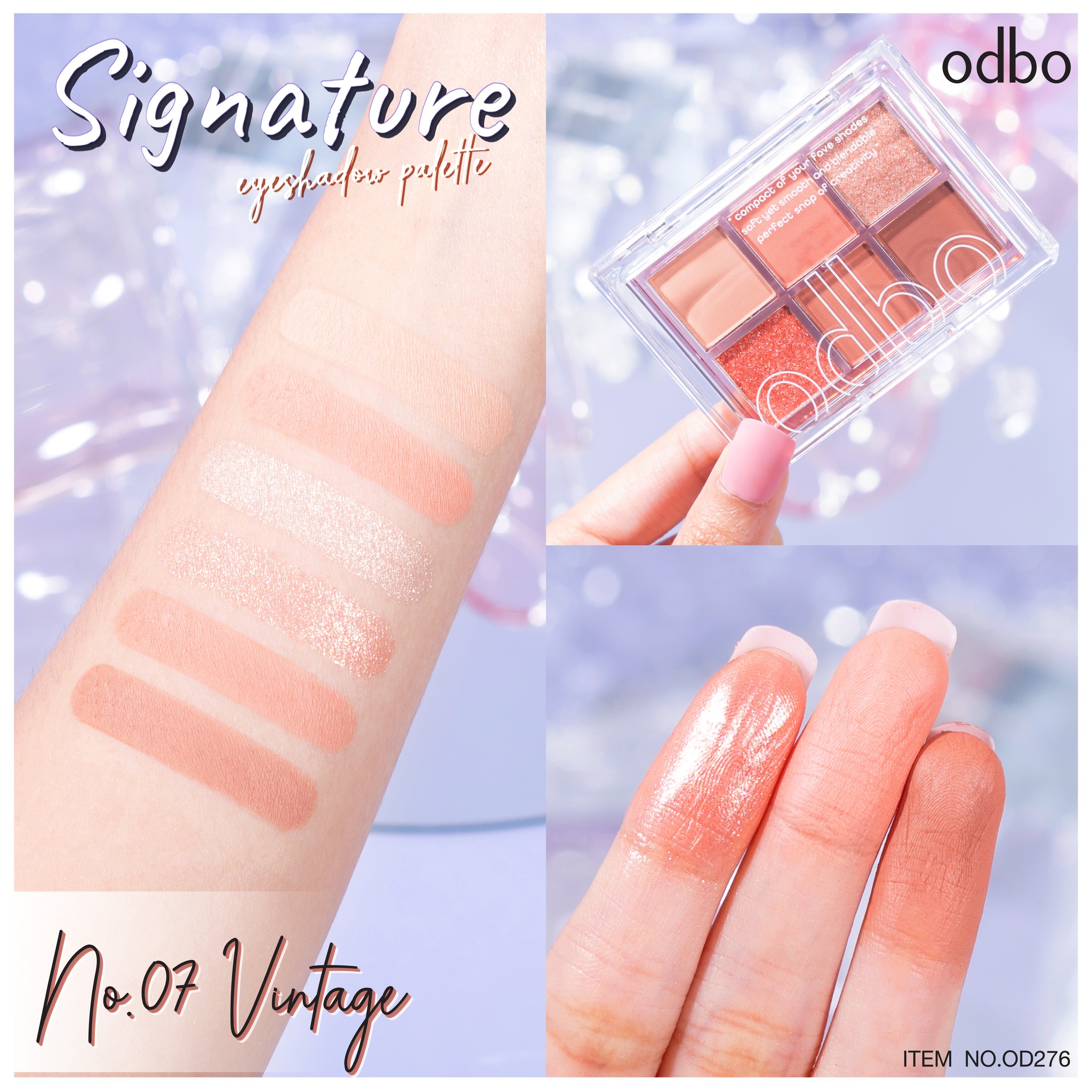 ODBO SIGNATURE EYESHADOW PALETTE (OD276) โอดีบีโอ ซิกเนเจอร์ อายแชโดว์ พาเลท x 1 ชิ้น abcmall ...