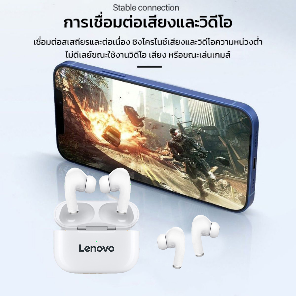 Lenovo LP5 Pro หูฟัง TWS หูฟังบลูทูธ ไร้สายบลูทูธ 5.1 เวอร์ชันใหม่ พร้อมไมค์ IPX5 พร้อมไมโครโฟน ...