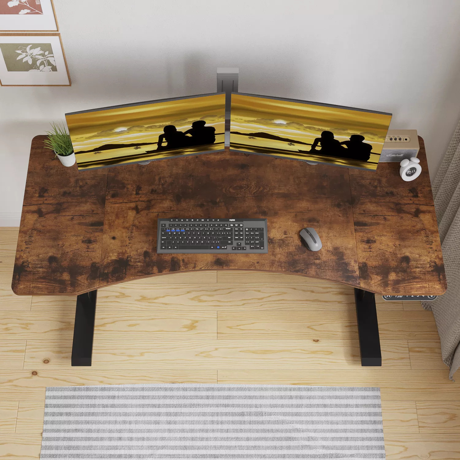 BilBil 55 inches 1.4M Electric Standing Desk Single Motor Desk Height ...