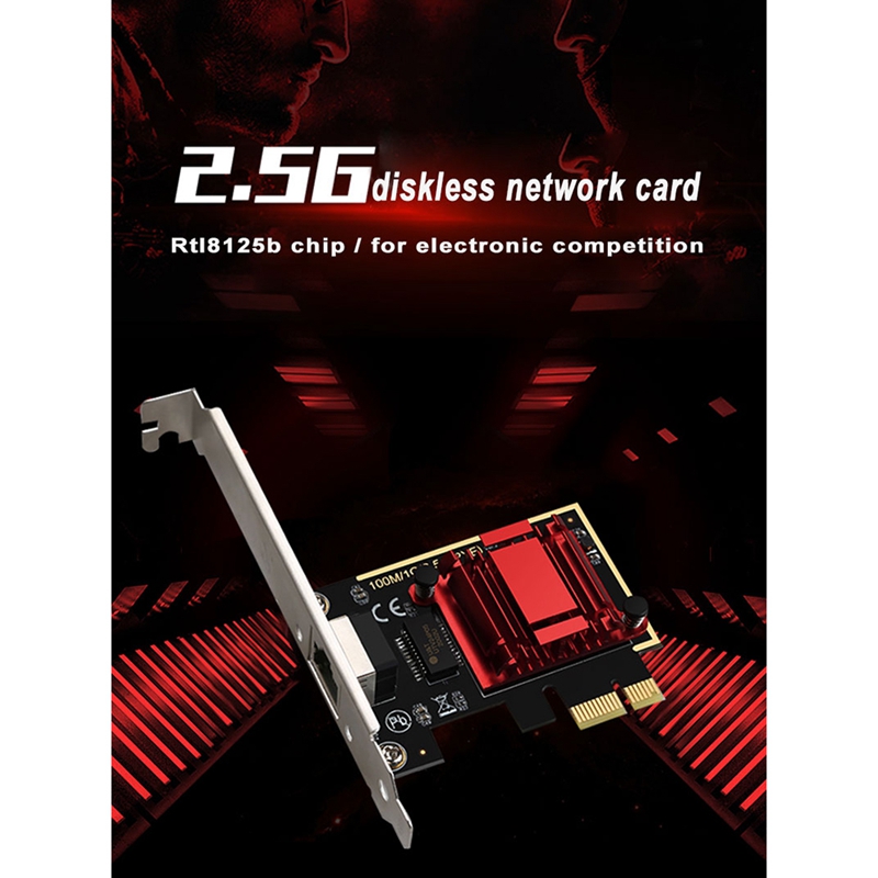 Game PCIE Card 2500Mbps Gigabit Network Card 10/100/1000Mbps RTL8125 ...