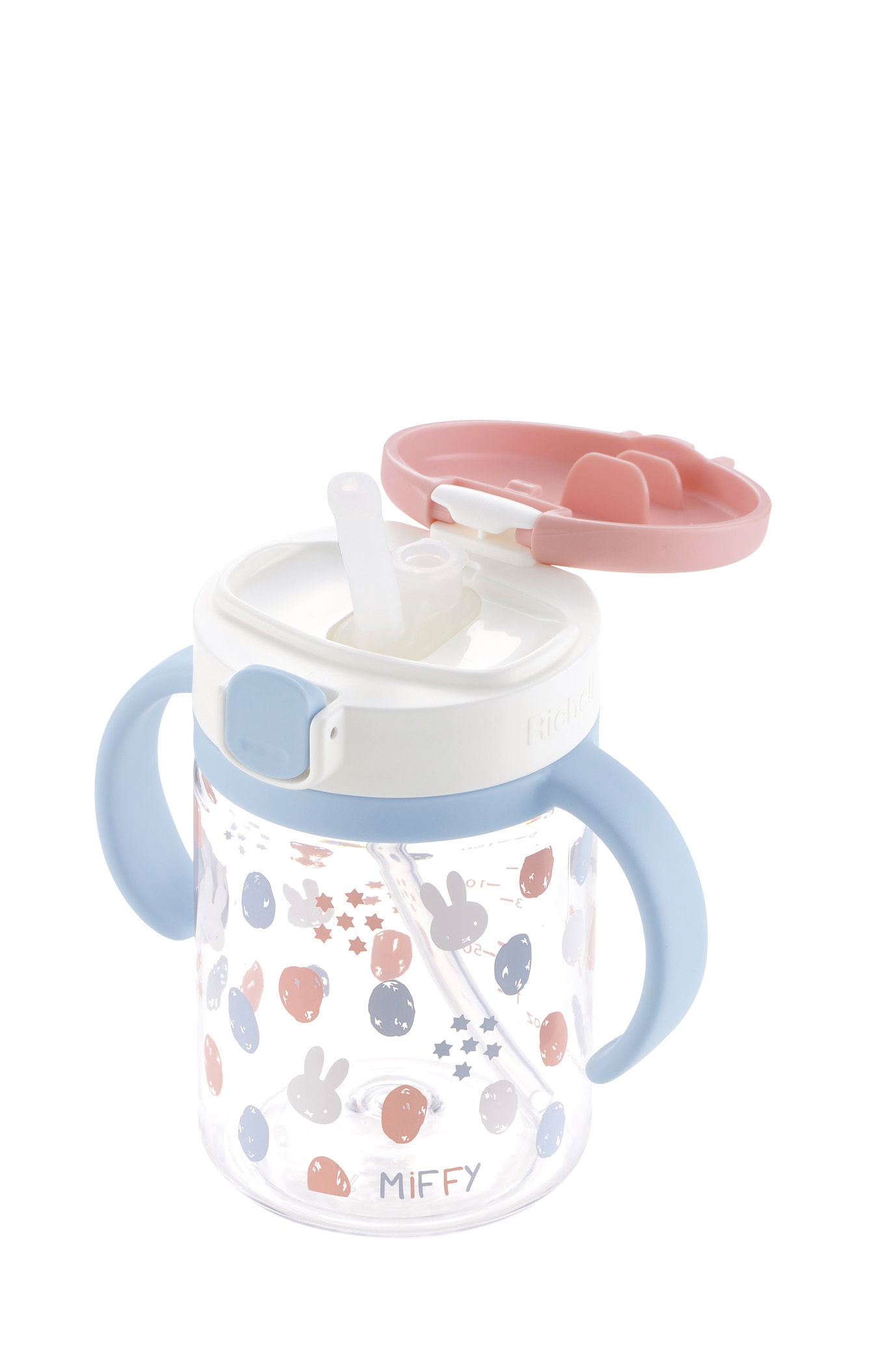 Richell X Miffy Limited Edition ลายน้องกระต่ายสุดแสนน่ารัก แก้วหลอดดูดกันสำลัก คว่ำไม่หก รุ่นAQ ...