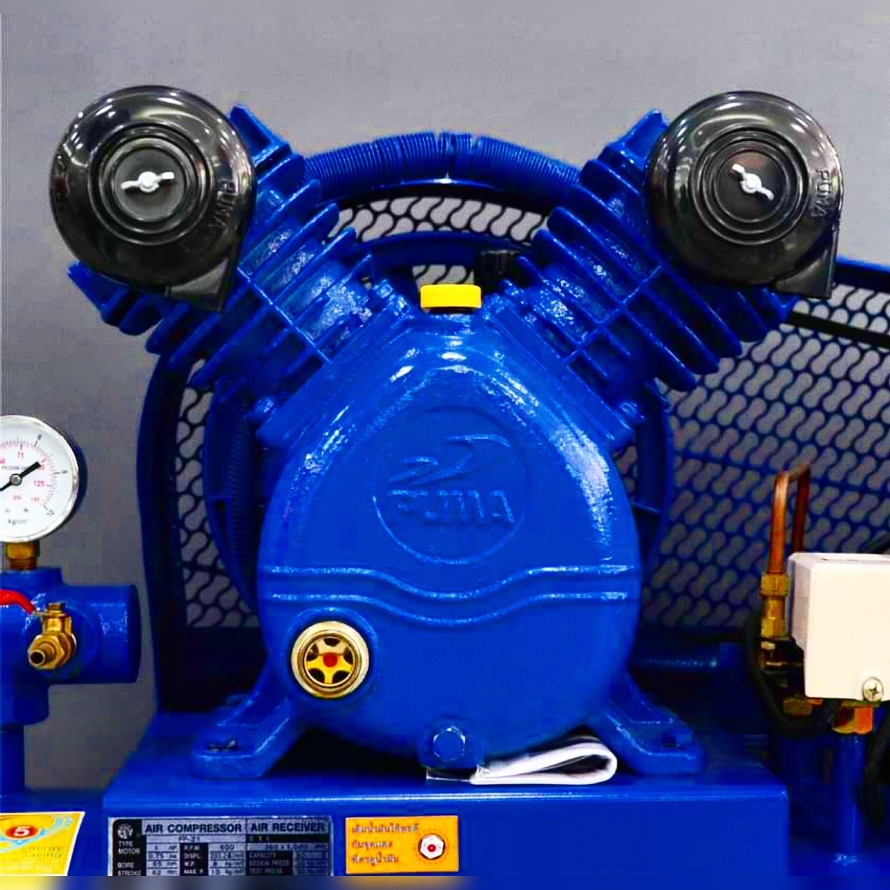 PUMA ปั๊มลมสายพราน รุ่น PP21-PPM220V 92ลิตร 1HP (รวมมอเตอร์) แรงดันลมได้ 8-10 บาร์ 115-142 ปอนด์ ...