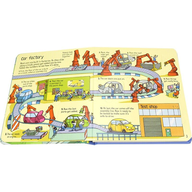 หนังสือเด็ก Usborne หนังสือ Look Inside Cars Children Activity Book ...