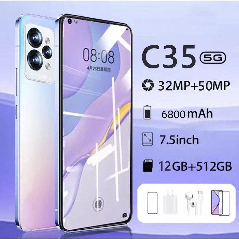 RealmE C35 16+512GB ROM สมาร์ทโฟน Android แบบเต็มหน้าจอขนาด 7.5 นิ้ว ...