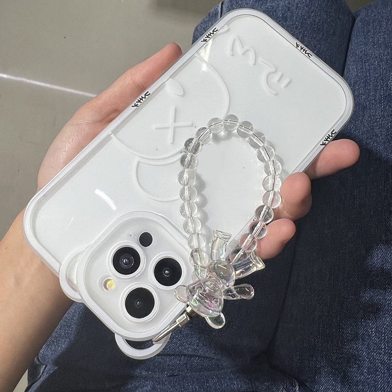 Transparent Soft Bear Case with Chain Compatible for IPhone 13 11 12 ...
