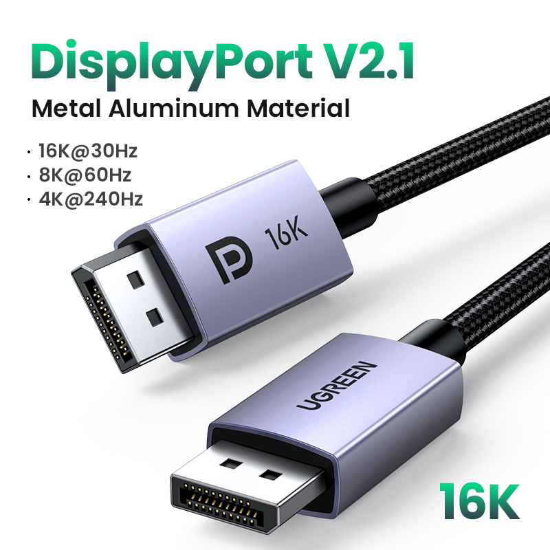 UGREEN 8K 16K Displayport 2.1 Cable Nylon Braided Ultra High Speed ...