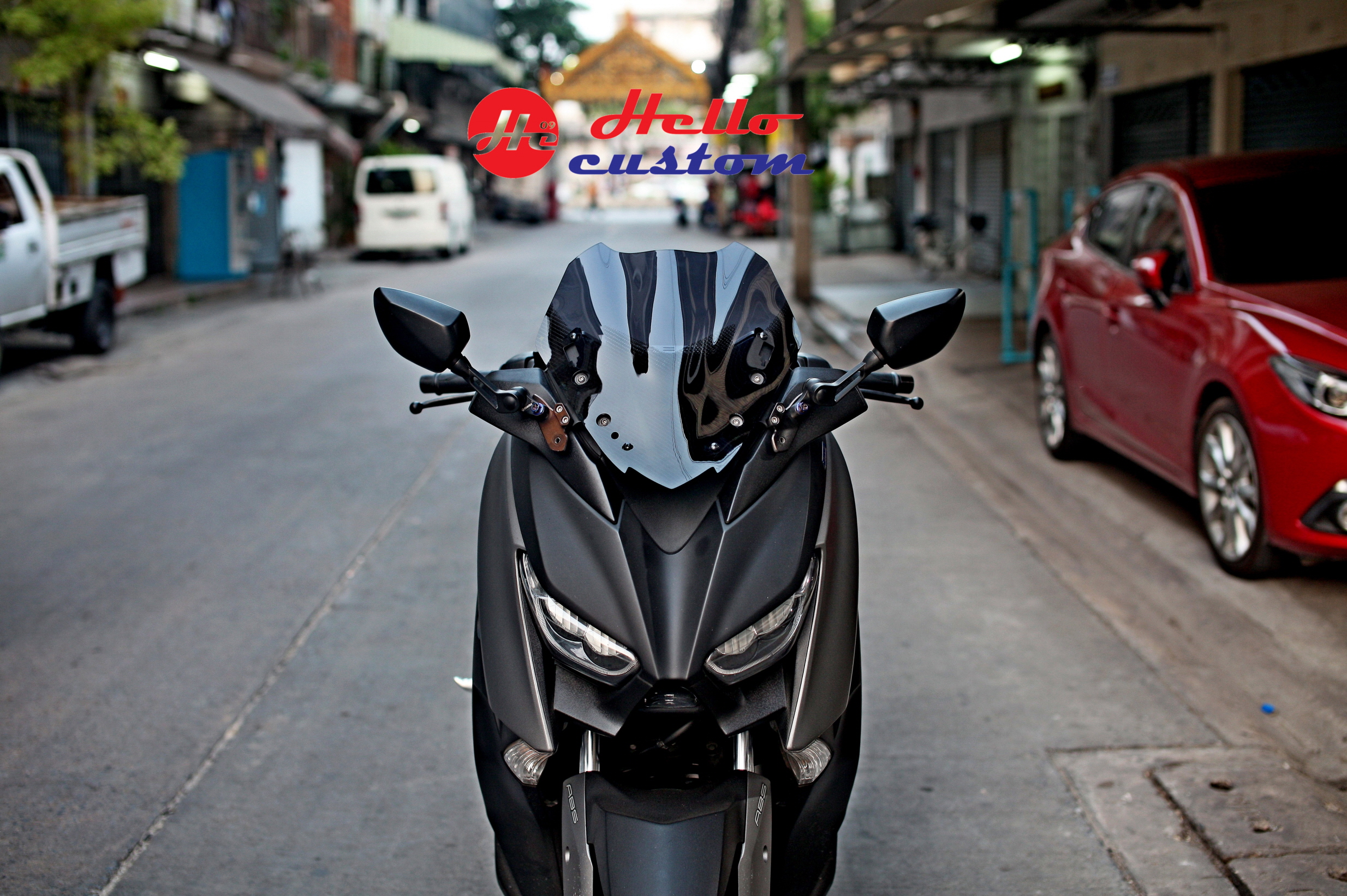 ชิวหน้า YAMAHA XMAX 300 ทรงB สโมค - Hello custom 09 - ThaiPick