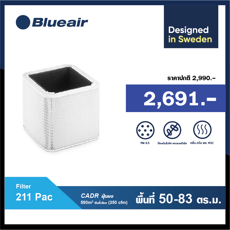 Blueair blue Pure 211 ParticleCarbon Filter ไส้กรองใช้สำหรับเครื่องฟอก ...