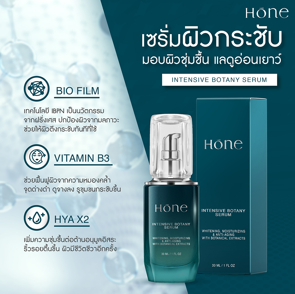 [ 1 แถม 1 ] HONE INTENSIVE BOTANY SERUM โฮน เซรั่ม 30 มล. เซรั่มบำรุงผิวหน้า น้ำตบ ครีมทาหน้า ...