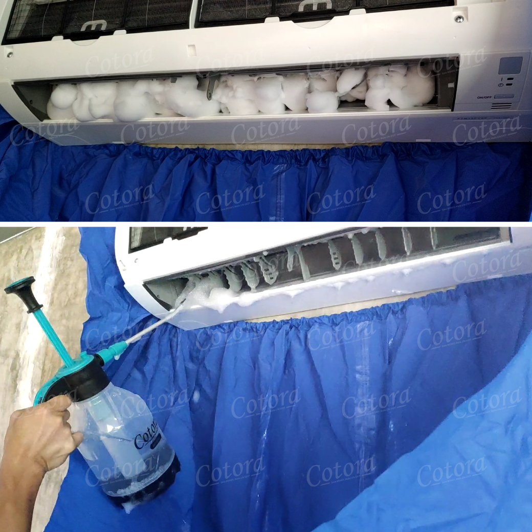 ใช้งานง่าย ผ้าล้างแอร์ ผ้าหนา ผ้าใบครอบล้างแอร์ ผ้าใบล้างแอร์ ถุงล้างแอร์ (ยืดได้ 70-150 ซม. ...