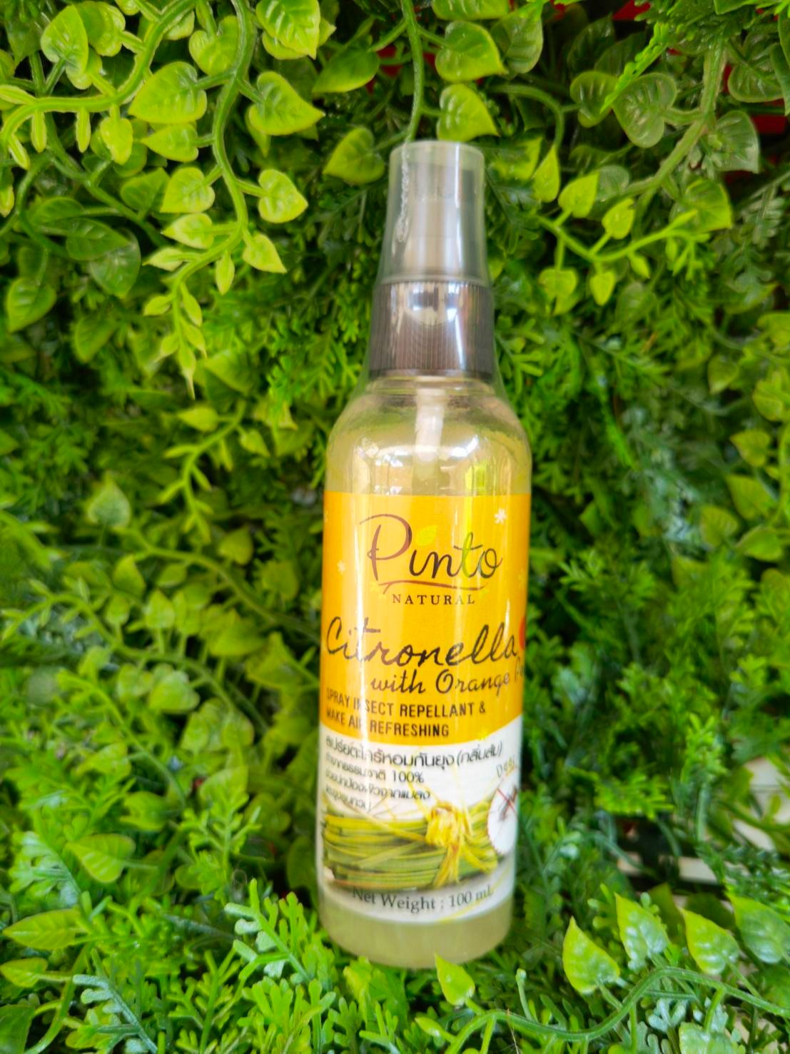 Pinto Natural สเปรย์ตะไคร้หอม(กลิ่นเปลือกส้ม)ไล่ยุง ไล่เเมลง สามารถใช้ ...