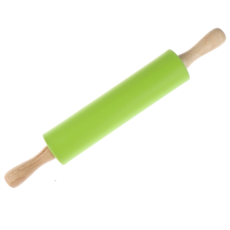 【Reday Stock】Non-Stick Wooden Handle Silicone Rolling Pins Pastry Flour ...