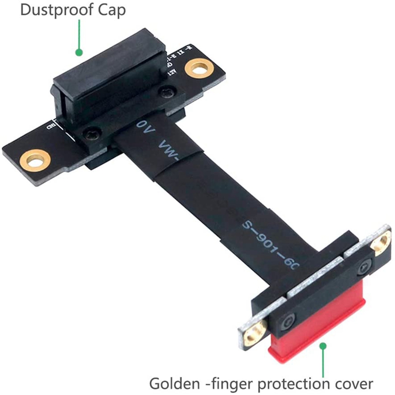 PCIE X1 Riser Cable Dual 90 Degree Right Angle PCIe 3.0 X1 to X1 ...