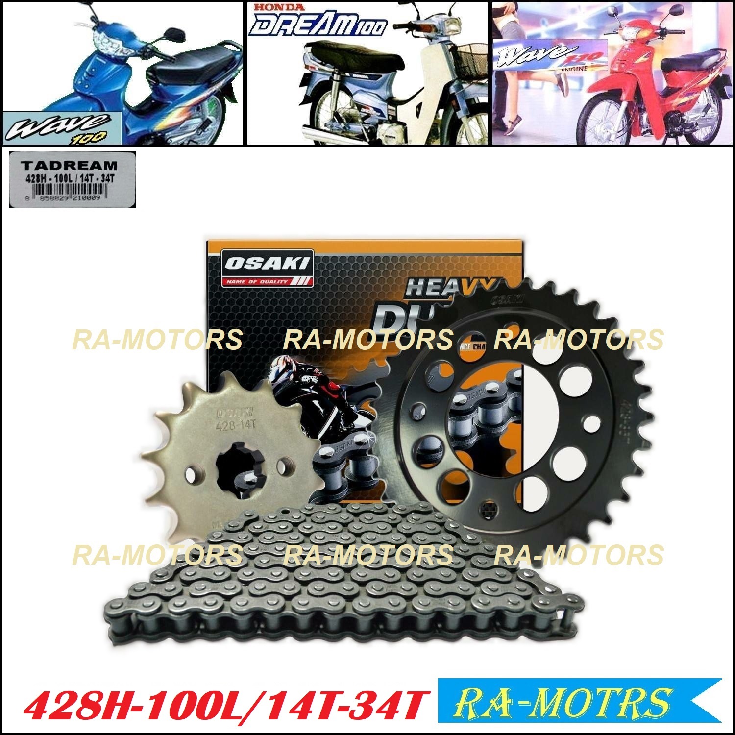 OSAKI รุ่น Heavy Duty โซ่สเตอร์ เดิม (ทั้งชุด) สำหรับ เวฟ125ทุกรุ่น ...