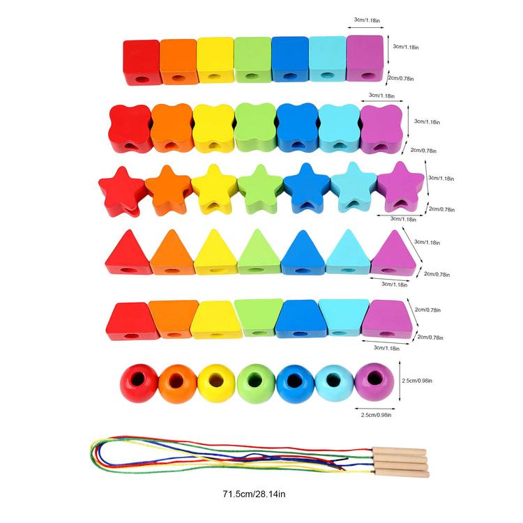 Lacing Beads Montessori Toddler Toys Fun Montessori Toys String Beads ...