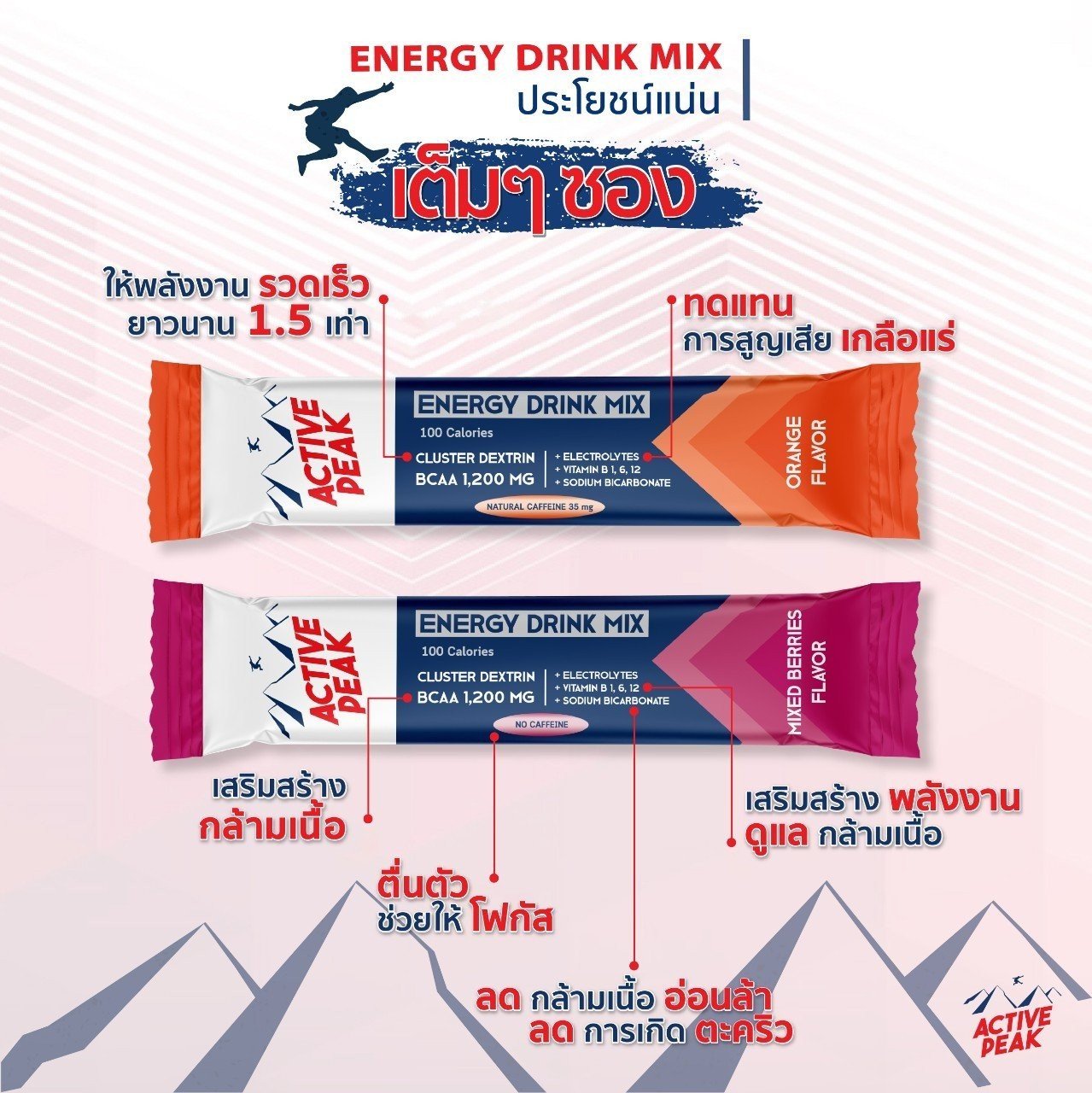 Active Peak Energy Drink Mix ผงผสมน้ำดื่มให้พลังงาน ยาวนานถึง 1.5 เท่า ...