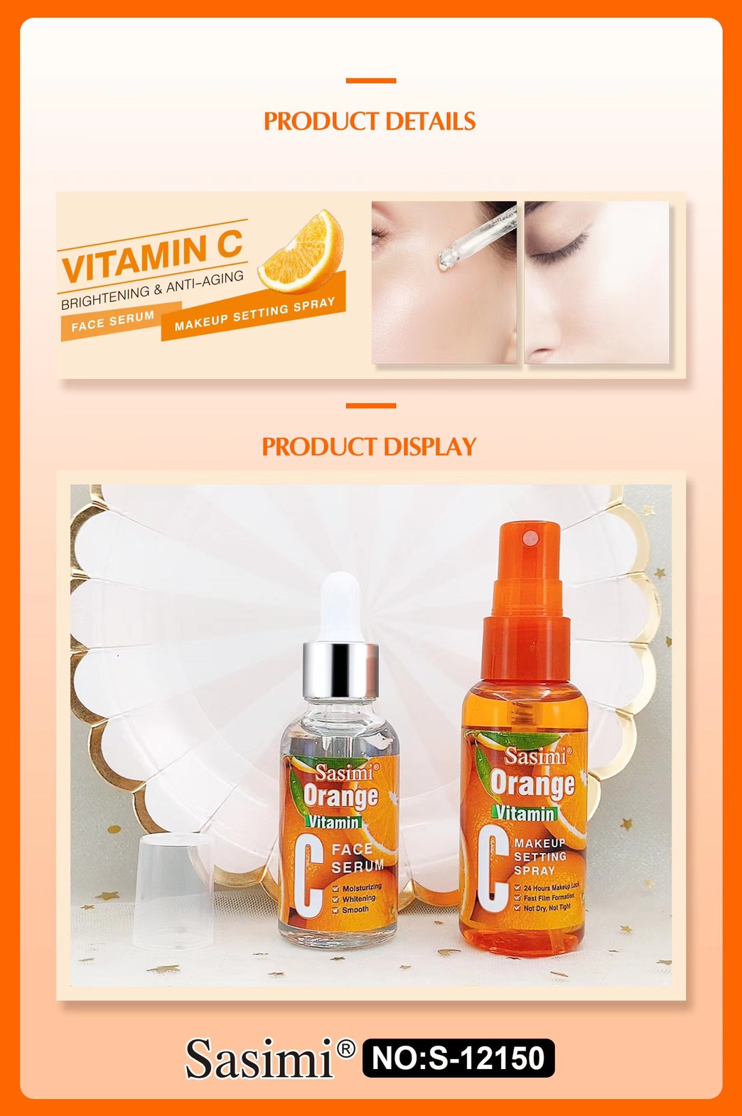 SASIMI ORANGE VITAMIN C MAKEUP SETTING SPRAY & SERUM SET - JJS BEAUTY ...