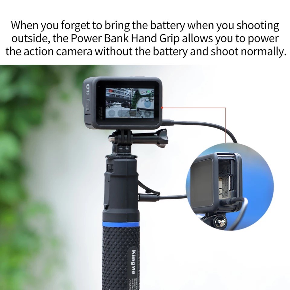 KingMa 10000mAH Power Bank Battery Hand Grip Selfie stick สำหรับ GoPro ...