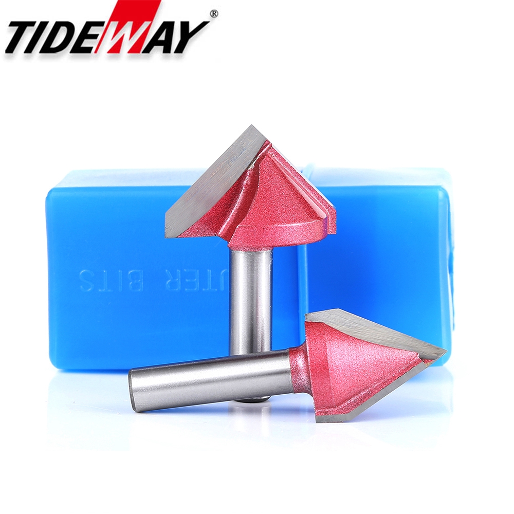 1 ชิ้นดอกกัด V Bit End Mill cnc 3 D ขนาดก้าน 6 มิล 90 องศา เราเตอร์ ...