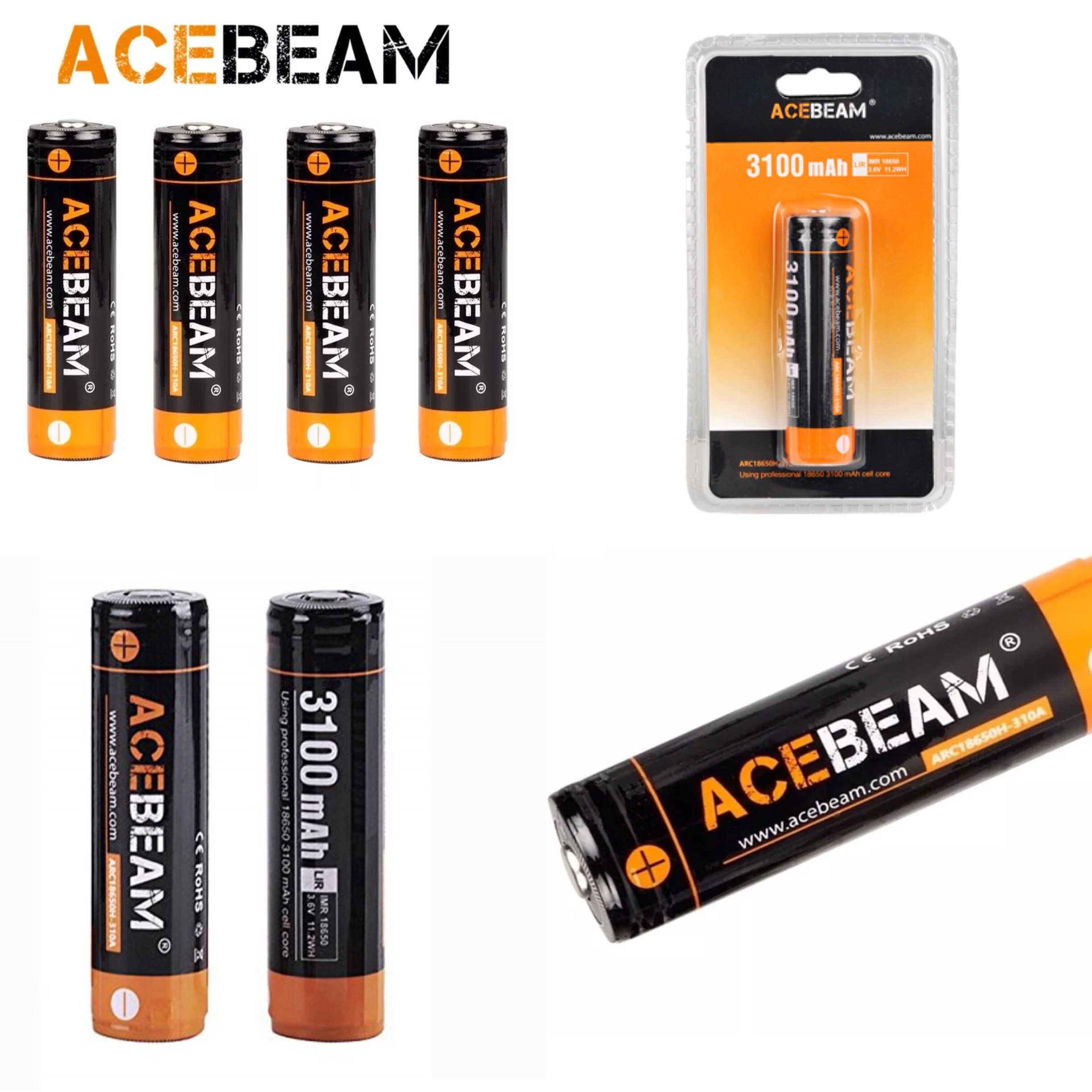 ACEBEAM LIR18650 3100mAh 3.6V 20A High-drain Li-ion Rechargeable ...