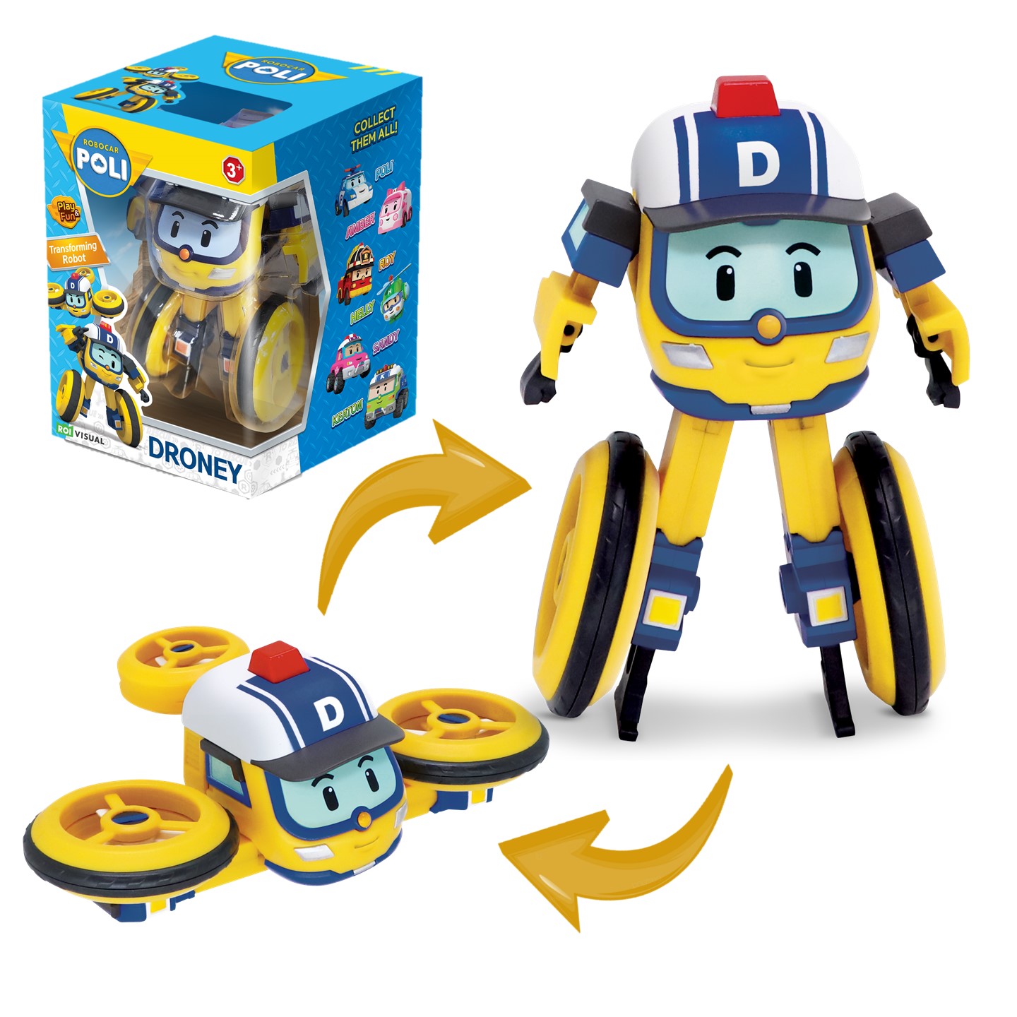ROBOCAR POLI 4” TRANSFORMING ROBOT - DRONEY ของเล่นหุ่นยนต์ยนต์แปลงร่าง ...