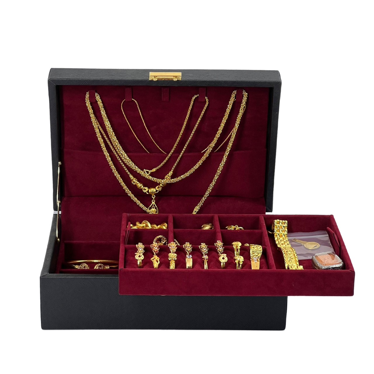 กล่องใส่เครื่องประดับกล่องเก็บเครื่องประดับกล่องเครื่องประดับ2ชั้นหนัง ...