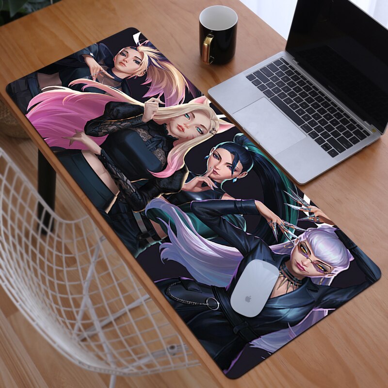 Kda Mause Pad Gamer Gaming Mousepad Deskmat Anime Mouse Mats Keyboard ...