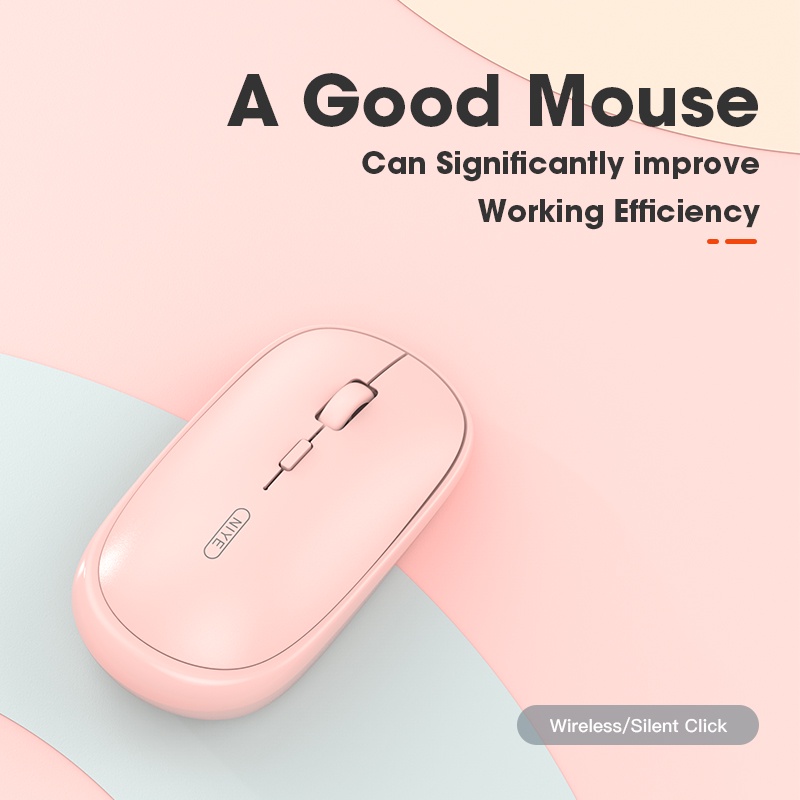 【ส่งจากไทย⚡️】Niye เมาส์ไร้สาย ไร้สาย มีแบตในตัว เม้าส์ Wireless Mouse 2 ...