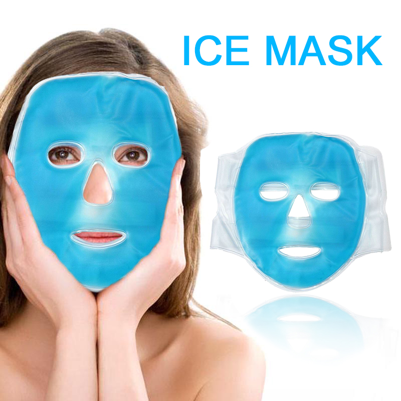 1PC Cold Gel Face Mask Ice Compress Blue Full Face Cooling Mask Fatigue ...