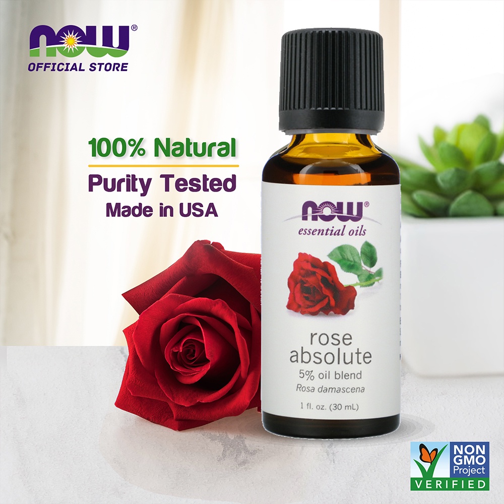 พร้อมส่ง ของแท้ 100 น้ำมันหอมระเหย กลิ่นกุหลาบ NOW Foods Essential Oils Rose Absolute (30 ml ...