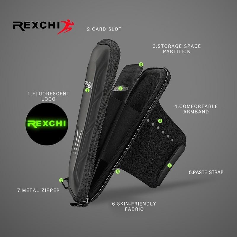 REXCHI สายรัดแขน กระเป๋าโทรศัพท์ กระเป๋าคาดแขนใส่โทรศัพท์ (5.5 - 6.2 ...