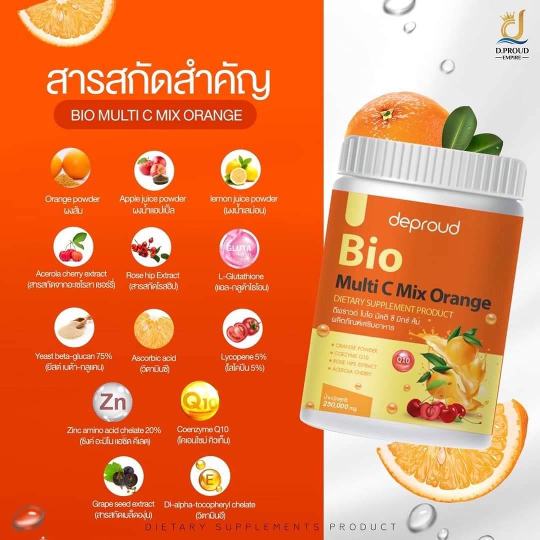 DEPROUD วิตามินซีสด เซต 2 กระปุก แถม 1 กระปุก (ได้ 3 กระปุก)BIO Multi C ...