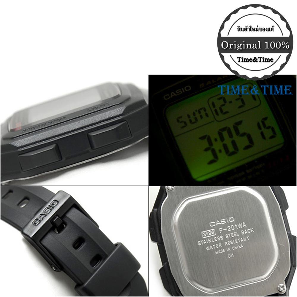Time&Time Casio Standard นาฬิกาข้อมือผู้ชาย สีดำ สายเรซิน รุ่น F-201WA-1ADF - Time&Time - ThaiPick