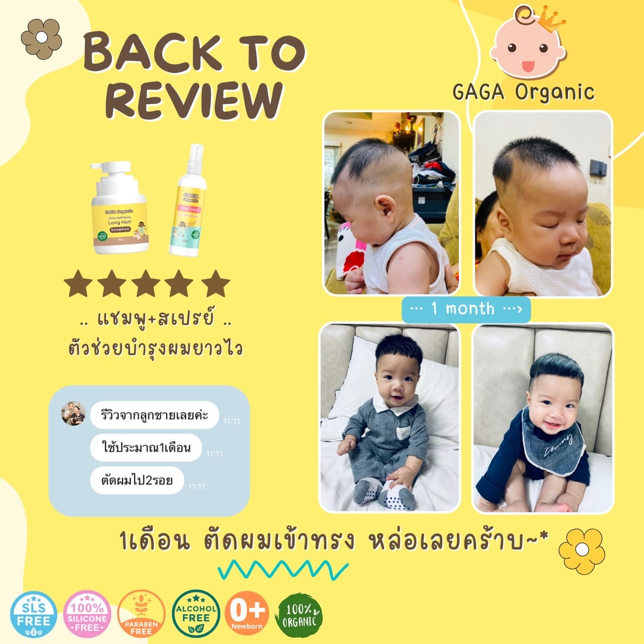 ครีมนวดผมกาก้าออแกนิค บำรุงผมยาวไว นุ่มสลวล - MeKa kids - ThaiPick