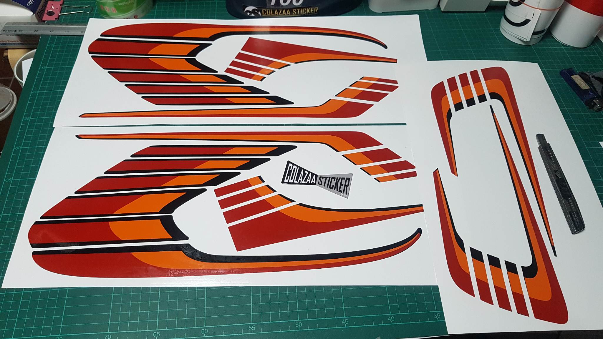 สติ๊กเกอร์ติดรถ yamaha rxs ลายก้างปลา (เต็มคัน) | Lazada.co.th