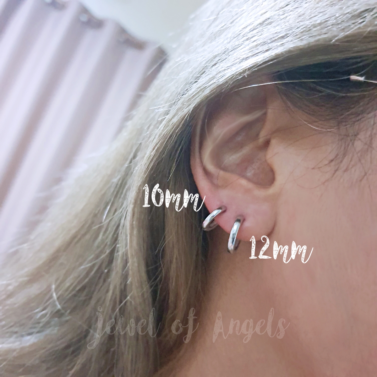 พร้อมส่ง ต่างหูก้านเงินS925 ต่างหูห่วงเบสิคหนา ขอบเหลี่ยม รุ่นห่วงเล็ก 8mm 10mm 12mm สีเงิน ...