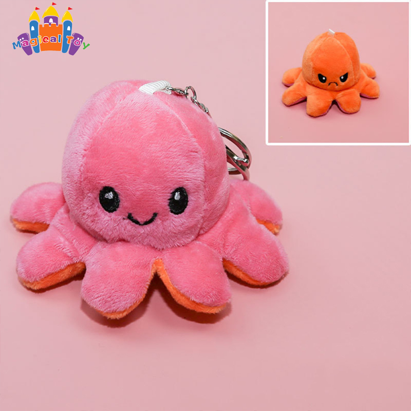 FunsLane Reversible Octopus Plush Pendant Double-sided Expression Flip ...